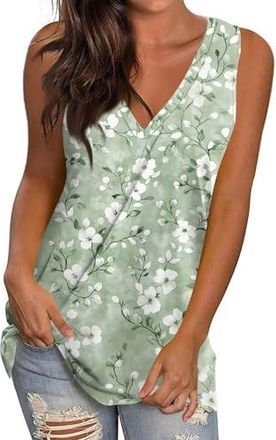 Generic Debardeur Femme Chic et &eacute;l&eacute;gant Chemisier sans Manche D&eacute;bardeur Top Ete Haut Chic et Elegant Caraco Vetement Femme Tee Shirt sans Manche Fluide Ample