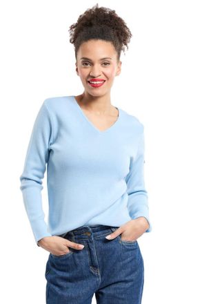 Armor Lux Damen V-Ausschnitt Locmin&eacute; aus Wolle und Acryl Pullover, Nuage, 46