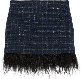 Twin-Set Midirock mit Federn - Blau