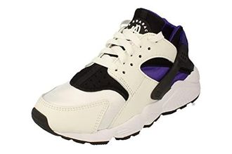 Nike Nike Air Huarache Chaussures Basses pour Homme, Blanc, Noir, Violet 105, 36.5 EU