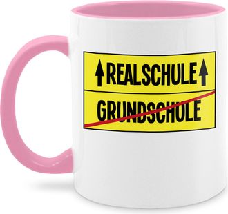 Shirtracer Tasse Tassen 325ml - Einschulung Geschenk Schulanfang - Grundschule Realschule Ortsschild gelb - 325 ml - Rosa - start in die einschultasse schulanfan
