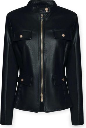 Elena Miro Femme, Vestes, Noir, Taille: 46 FR Veste de motard avec poches