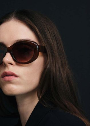 Mango Lunettes de soleil monture carr&eacute;e marron - Femme - Taille unique - MANGO