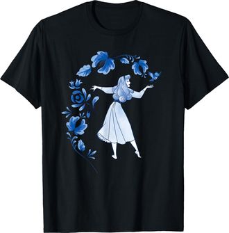 Disney Sleeping Beauty Princess Aurora Blue Flowers T-Shirt T-Shirt
