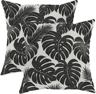 Generic Tropische Dekokissenbez&uuml;ge, Motiv: schwarze Monstera-Bl&auml;tter, dekorative Kissenbez&uuml;ge, Sommerdekoration, Bauernhaus-Dekoration f&uuml;r Zuhause, Sofa, Bett