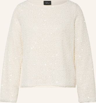 s.Oliver Black Label S.Oliver Black Label Pullover Mit Pailletten weiss
