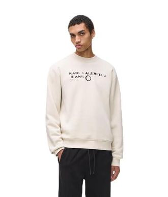Karl Lagerfeld Homme Sweat À Logo Éclipse Coupe Régulière, Beige, XL
