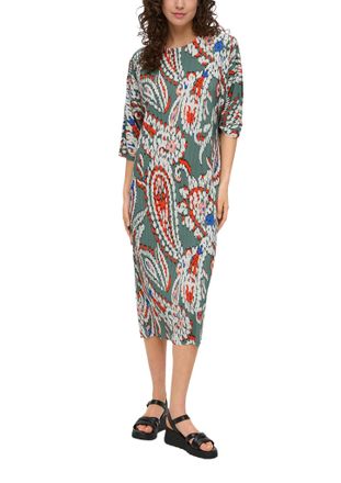 s.Oliver Midi-Kleid mit Plisseefalten