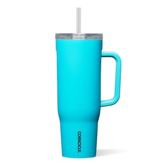 Corkcicle Cruiser Isolierter Becher mit Griff und Strohhalm, Capriblau, 1,2 l, wiederverwendbare Wasserflasche h&auml;lt Getr&auml;nke 20 Stunden kalt, 9 Stunden hei&szlig;, Be