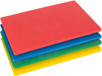 Argon Tableware 4pc Farbcodiert Schneidebrett aus Kunststoff Set - Dick Farbig K&uuml;che Gastronomie Fleisch Brot Essen Schneiden Kochmatte - Von Argon Tischware