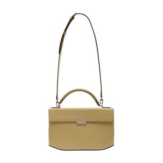 Toteme Calfskin Box Top Handle Bag - Beige