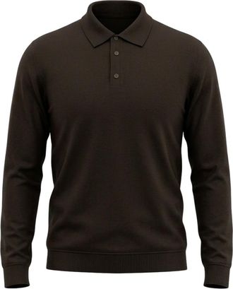 Roberto Collina Polo en M&eacute;rinos - Homme - Tops - Brun - Taille: L