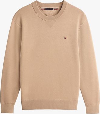 Tommy Hilfiger Pull col rond textur&eacute; en coton m&eacute;lang&eacute;