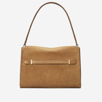 Tory Burch Whipstitched Suede Shoulder Bag - Brown