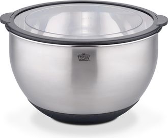 GSW Serviersch&uuml;ssel Primo 24 cm, Hochwertige Edelstahl R&uuml;hr- & Salatsch&uuml;ssel mit luftdichtem Deckel, Teigsch&uuml;ssel, K&uuml;chensch&uuml;ssel & Servierschale, 4.8 L, 