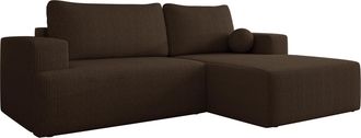 Mirjan24 Ecksofa Mivo Cord mit Schlaffunktion & Bettkasten, L-Form Schlafsofa mit Langer Ottomane, geradem Armlehne, Wohnlandschaft für Wohnzimmer & Gästezimme