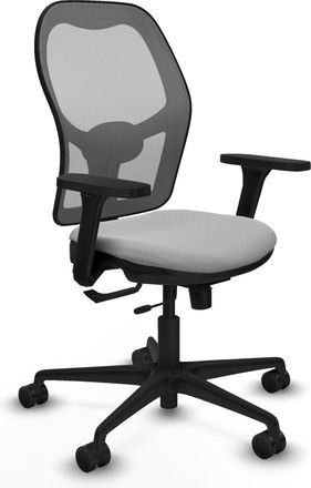 Piqueras y Crespo Schreibtischstuhl aus grauem Netzgewebe mit 3D-Armen, h&ouml;henverstellbare Lendenwirbelst&uuml;tze, ausgestattet mit Syncro/Traslack und eingespritztem Schaum