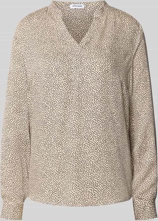 More & More Regular Fit Bluse aus Viskose mit V-Ausschnitt