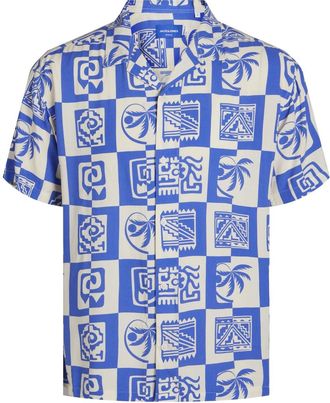 Jack & Jones Herren Jorluke Ocean Resort Shirt Ss Kurzarmhemd, Dazzling Blue, XL