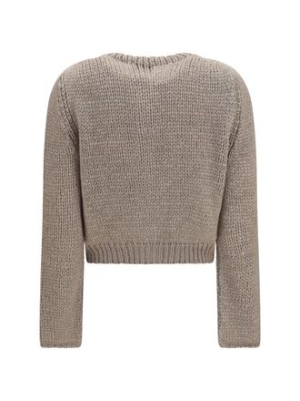 Forte_Forte Womens Chunky Knit Cardigan With Buttons Mandorla Sweater