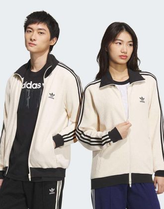 adidas Originals Adicolor - Haut de surv&ecirc;tement classique unisexe - Blanc &eacute;clatant