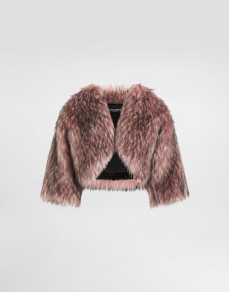 Dolce & Gabbana Kurze Jacke Aus Kunstfell - Frau Blazer Rosa 38