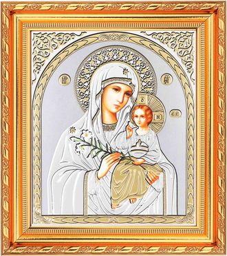 NKlaus Gottesmutter Nicht Verwelkende Blume - Ikone im Rahmen mit Glas 21x18cm - 16563