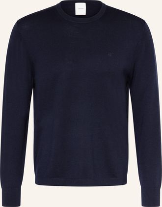 Calvin Klein Pullover Aus Merinowolle blau
