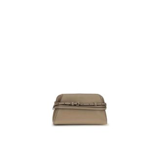 Moschino Pochette en cuir avec d&eacute;tail ceinture - Femme - Sacs - Beige - Taille: ONE Size