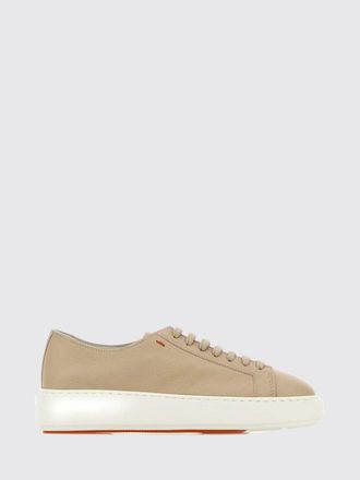 Santoni Low-Top-Sneakers aus genarbtem Kalbsleder mit runder Kappe
