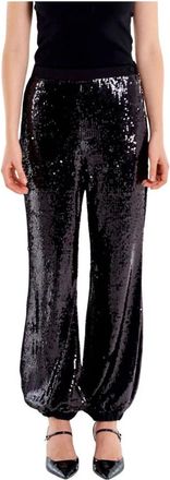 Vicolo Femme, Pantalons, Noir, Taille: 38 FR Sequin Jogger Pants