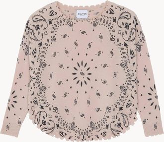 Kujten Pull cachemire col rond liquette - Pull Mela Bandana