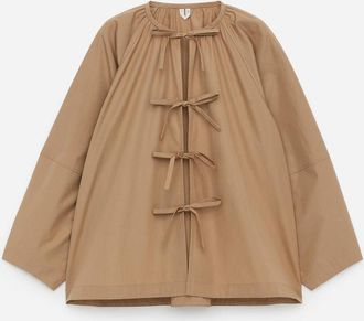 Arket Bluse Mit Bindedetails -Beige
