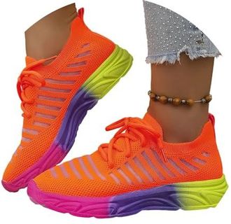 Generic Femme Respirantes &agrave; Plateforme l&eacute;g&egrave;res pour Course &agrave; Pied Sport et Marche Confortables d&eacute;contract&eacute;es Mode (Orange, 35)