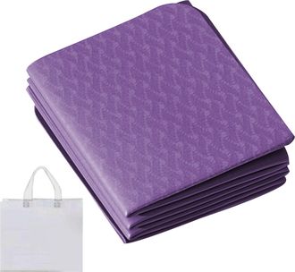 Generic Reise-Yogamatte, rutschfestes Fitness-Pad, 6 mm dick, rutschfeste, faltbare Yogamatte mit Aufbewahrungstasche f&uuml;r Reisen, Picknick, Fitnessstudio, Stu