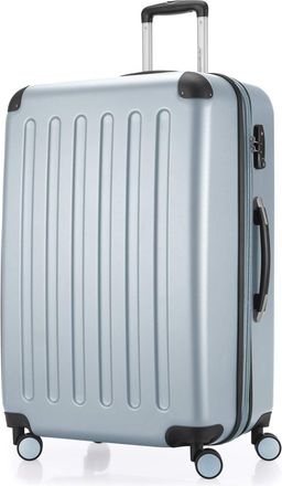 HAUPTSTADTKOFFER Spree - Hartschalenkoffer Rollkoffer + Kofferanhänger, erweiterbarer Reisekoffer, 4 Rollen, TSA, 75 cm, 119 Liter, Pool Blau