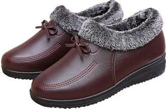 Generic Chaussures dhiver pour Femme Plates sans Lacets Doublure en Peluche Chaude Chaussures De Marche Semelle Antid&eacute;rapante D&eacute;contract&eacute;e Confortables Automn