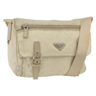 Prada Pre-owned Nylon Schultertasche - - Pre-owned - Damen - Beige - ONE SIZE