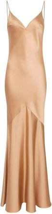 Elisabetta Franchi Femme, Robes, Beige, Taille: 42 FR Red Carpet Satin Dress