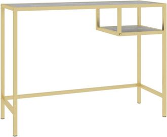 vidaXL Vidaxl - Bureau dordinateur Marbre noir 100x36x74 cm Verre trempé