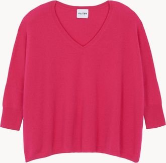Kujten Pull cachemire femme col V oversize - Pull Minie
