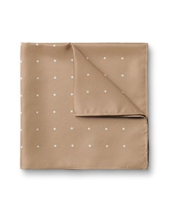 CHARLES TYRWHITT Einstecktuch aus Seide mit Punkten - Gelbbraun