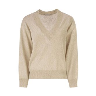 Brunello Cucinelli Damen, Strickwaren, Beige, MGr&ouml;&szlig;e