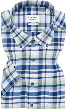 Eterna Kurzarmhemd mit Lyocell und Karomuster, Comfort Fit in