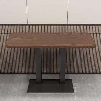 Generic Stehtisch, quadratischer Esstisch mit schwarzem Metallgestell, industrielle Bartischplatte aus Holz, hohe Stehtische, K&uuml;chentische in Tresenh&ouml;he f&uuml;r R