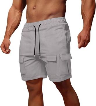 Generic Short de sport pour homme - Boxer de course cargo pour homme - Pantalon de jogging cargo court en coton extensible - Pantalon baggy l&eacute;ger - Pantalon d