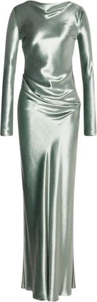 Alberta Ferretti Femme, Robes, Vert, Taille: 42 FR Robe Longue en Velours Brillant