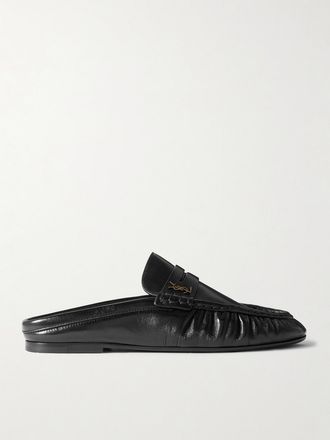 Saint Laurent Mules En Cuir À Logo Le Loafer - Noir