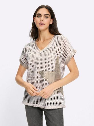 Heine Strickpullover Pullover Kurzarm Ajour