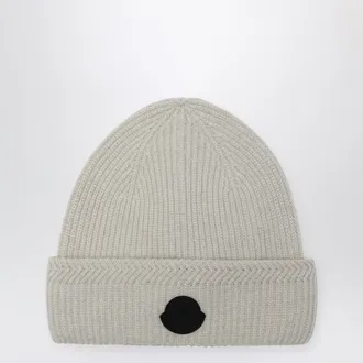 Moncler Wei&szlig;e Beanie aus Wolle und Kaschmir